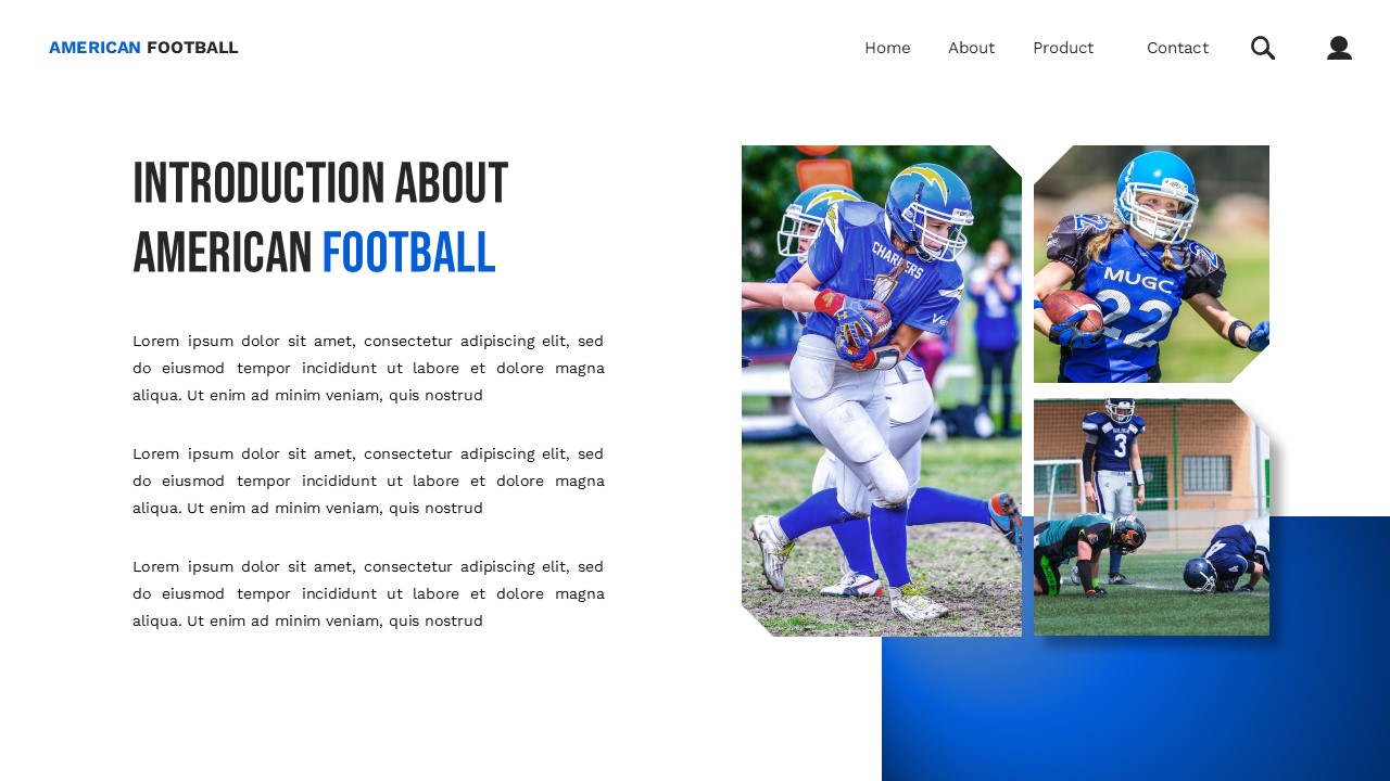 American Football - Sport Google Slide Templates, Presentation Templates