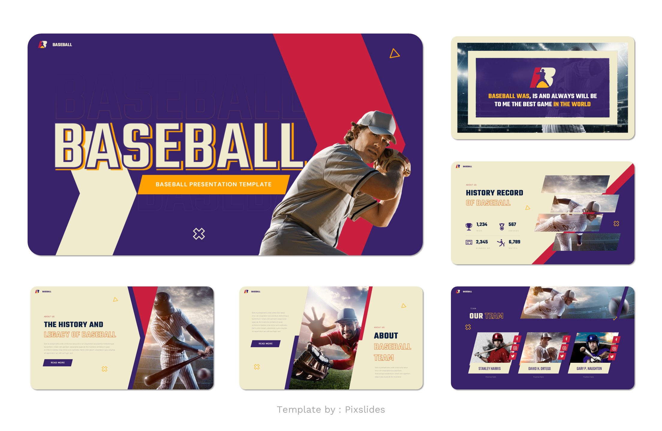 Baseball Sport PowerPoint Presentation Template, Presentation Templates