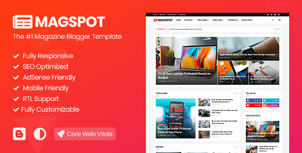Magspot - Professional News & Magazine Blogger Template by ...