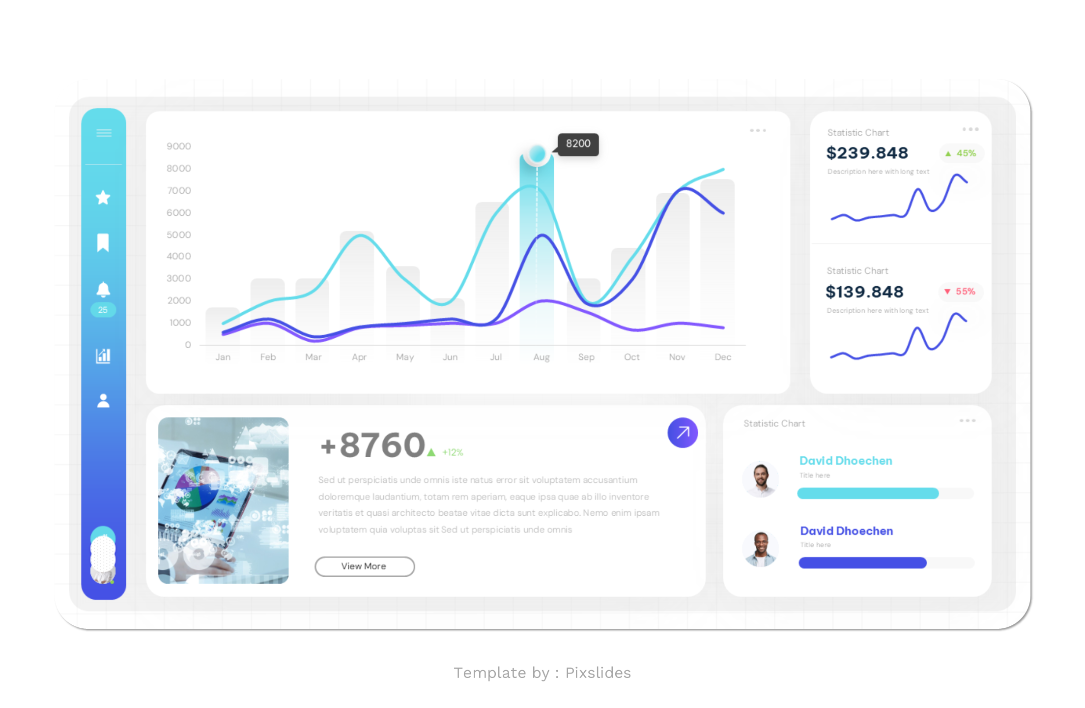 Data Statistics PowerPoint Presentation Template, Presentation Templates