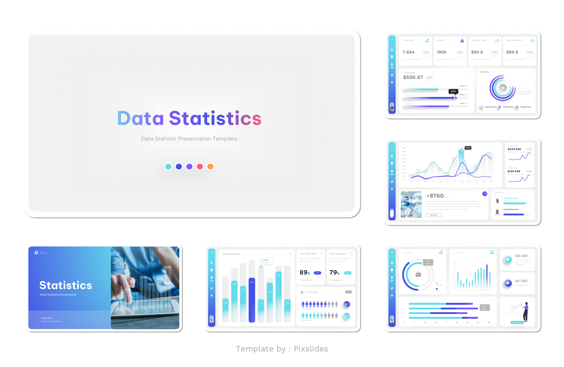 Data Statistics Keynote Presentation Template, Presentation Templates