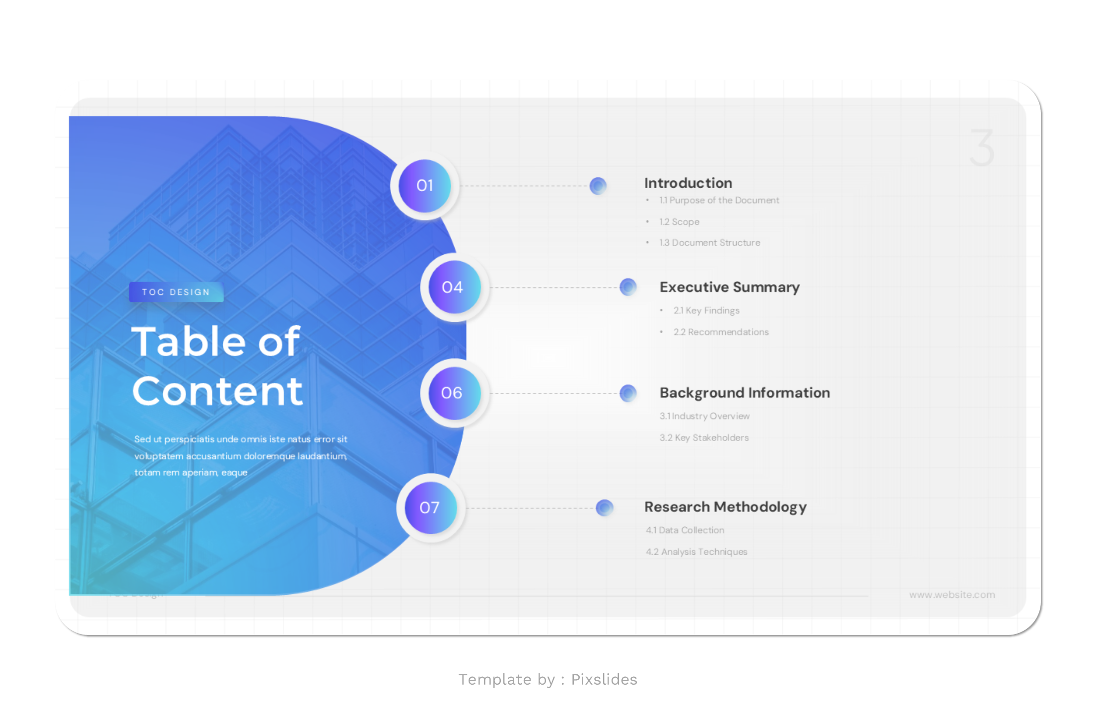 Table of Contents PowerPoint Presentation Template, Presentation Templates