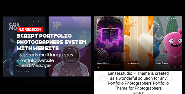 Lensesstudio – Script Portfolio System with Website by Meteros | CodeCanyon