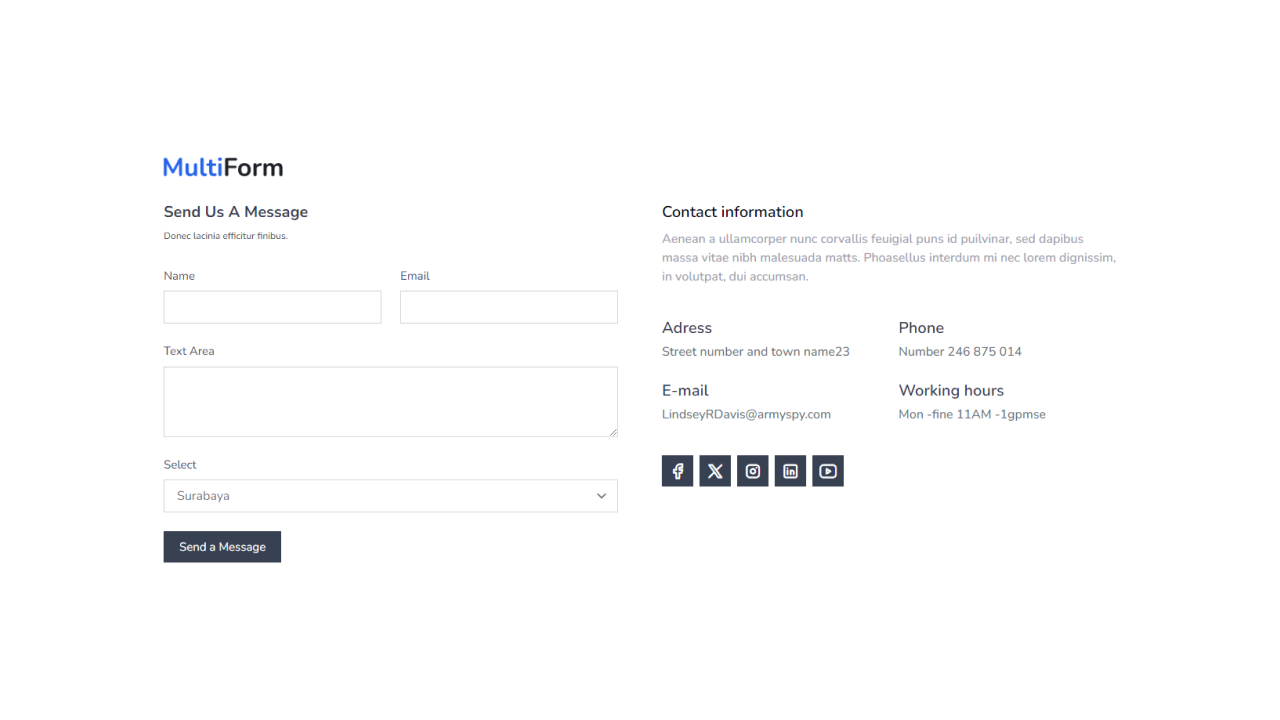 MultiForm - Tailwind CSS Form Section Template by Techzaa | CodeCanyon