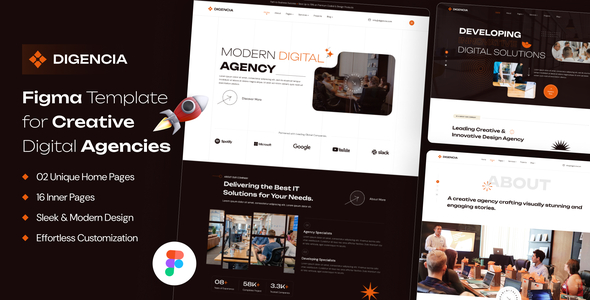 Digencia - Creative Digital Agency Figma Template by wpbunch | ThemeForest