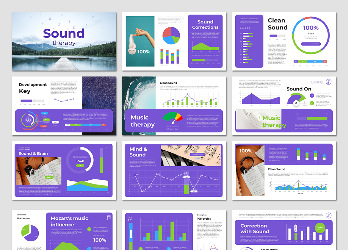 Sound therapy PowerPoint Presentation Template, Presentation Templates