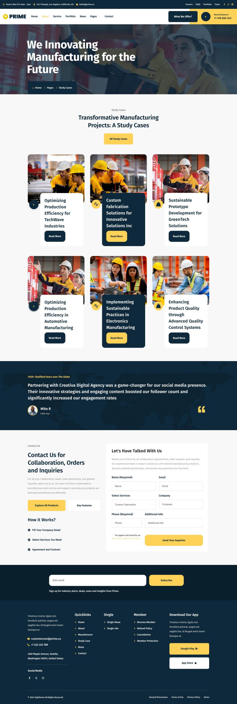 Prime - Industrial & Manufacturing Elementor Template Kit by Design_8