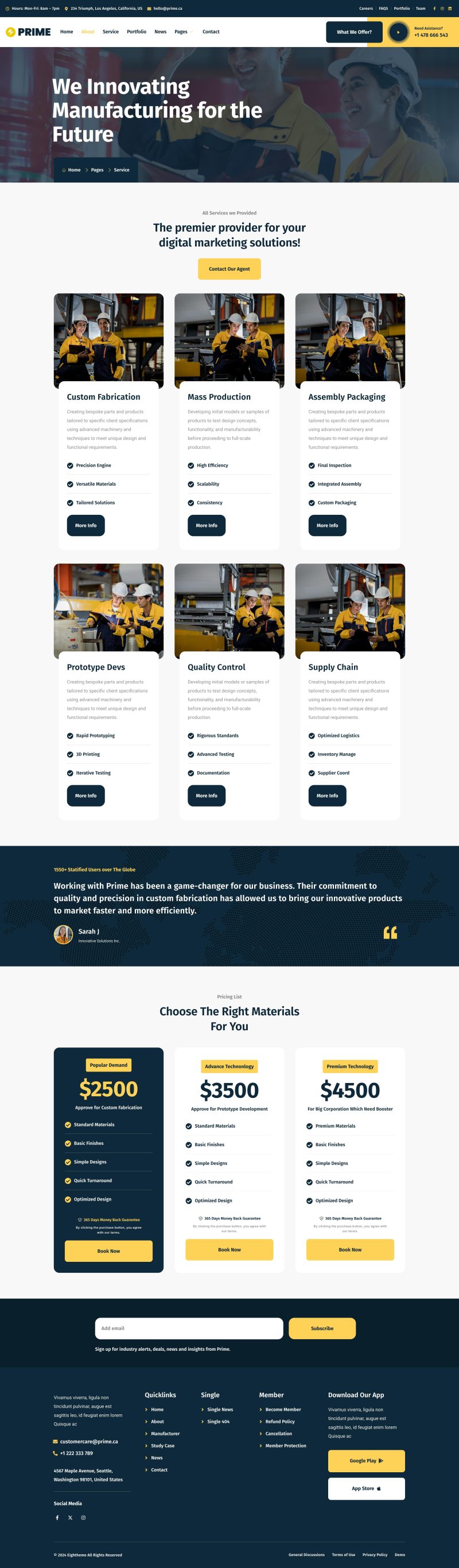 Prime - Industrial & Manufacturing Elementor Template Kit by Design_8