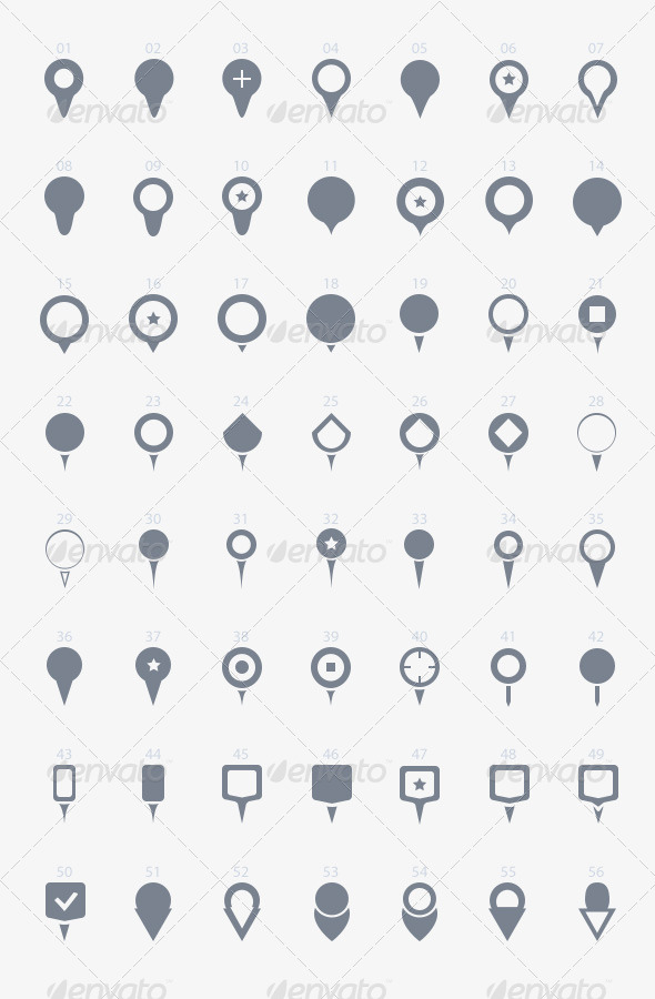 Map Pins Collection, Vectors | GraphicRiver