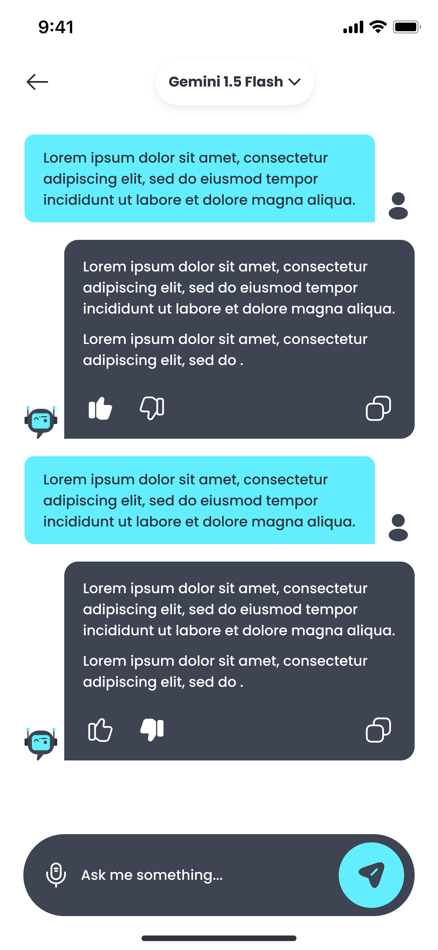 Jema Gini AI ChatBot - Flutter Android & iOS Application + Light + Dark ...