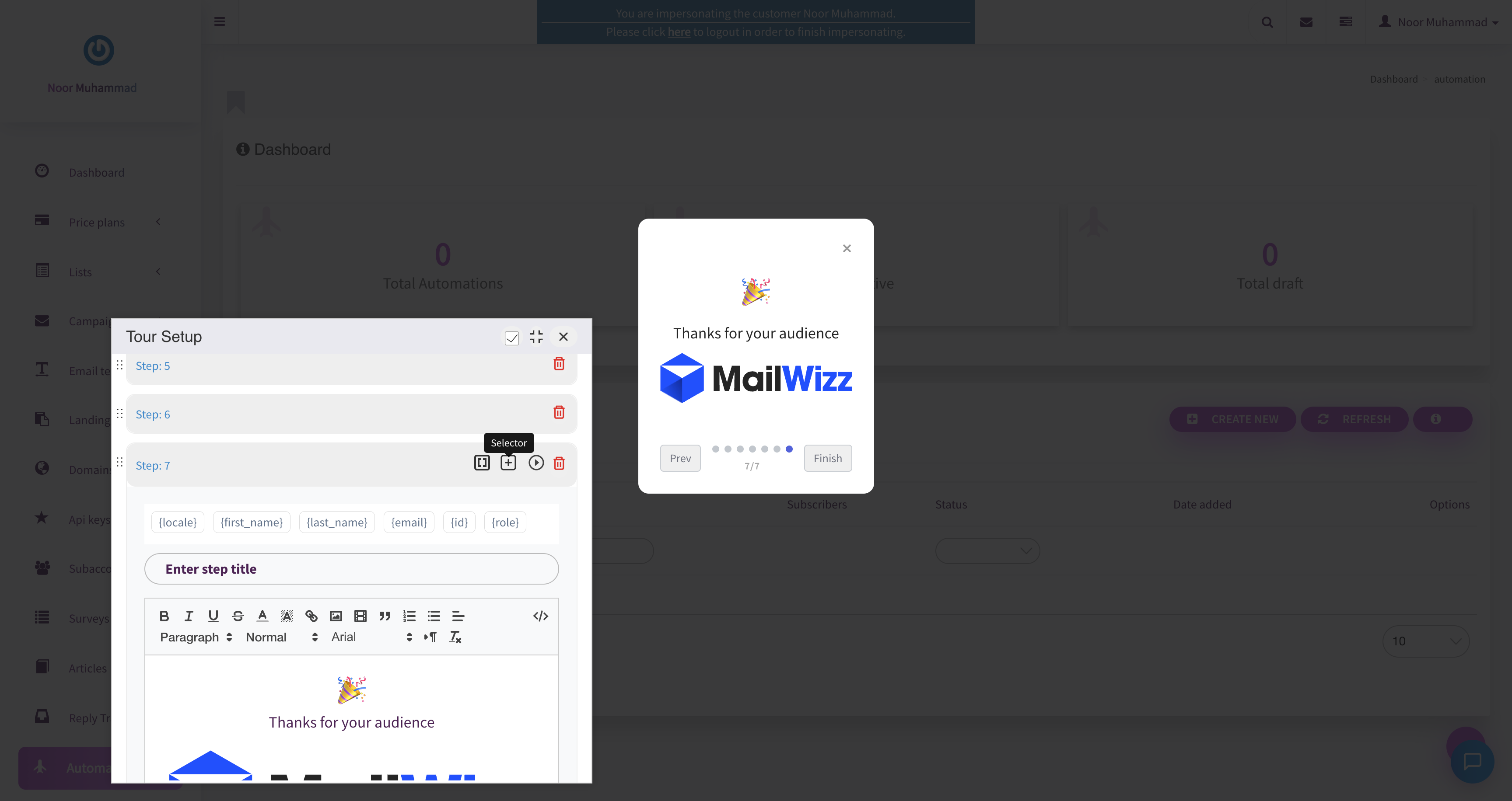 Tour Guide Builder for MailWizz EMA – Zero-Code Onboarding and Walkthroughs by ulutfa