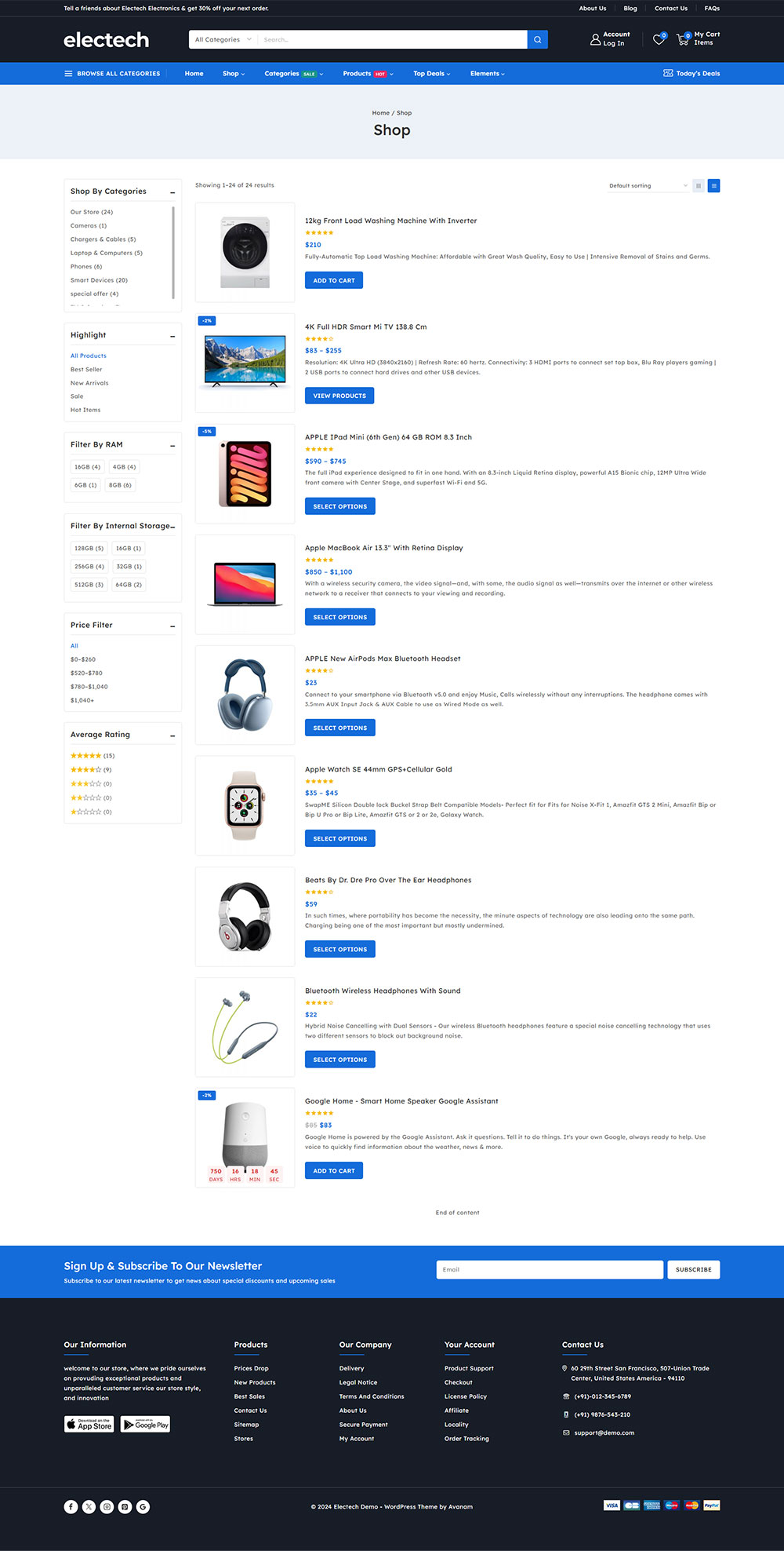 Electech - Electronics Store WooCommerce WordPress Theme by codezeel