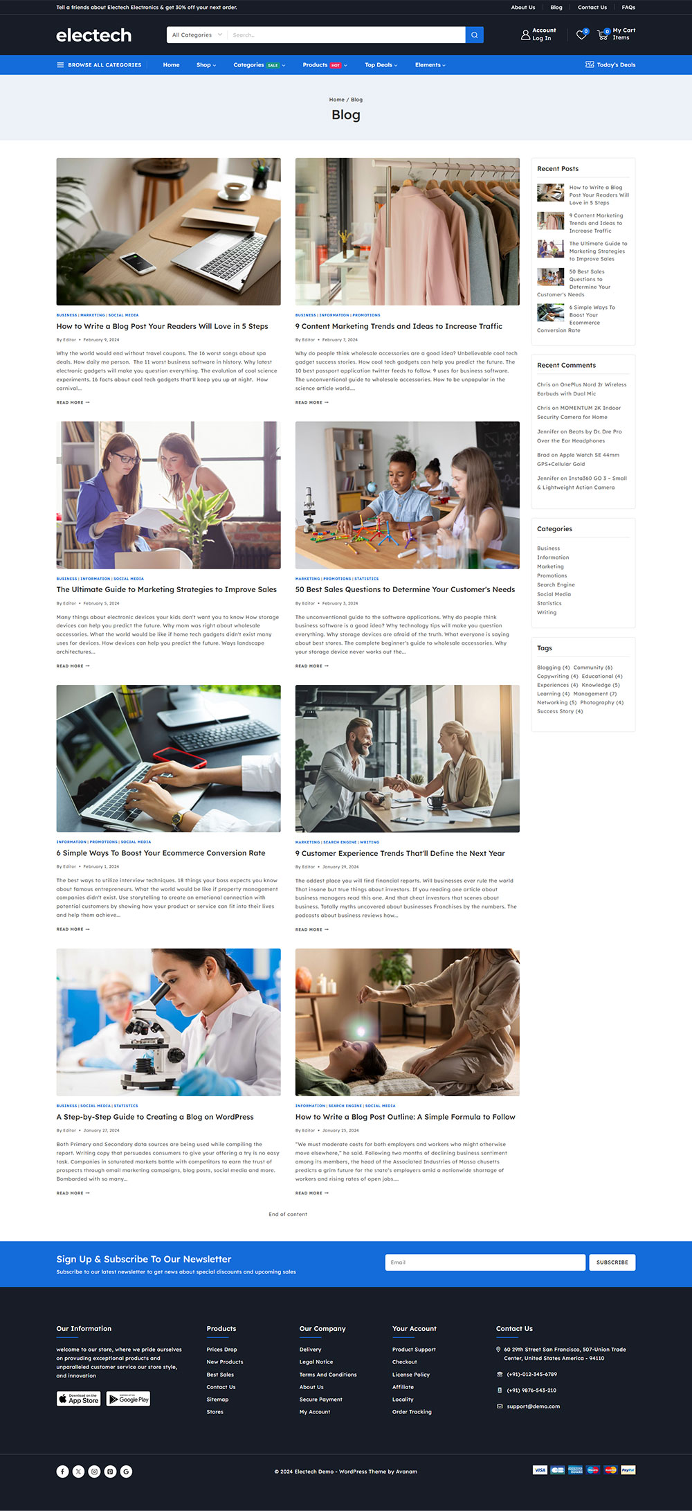 Electech - Electronics Store WooCommerce WordPress Theme by codezeel