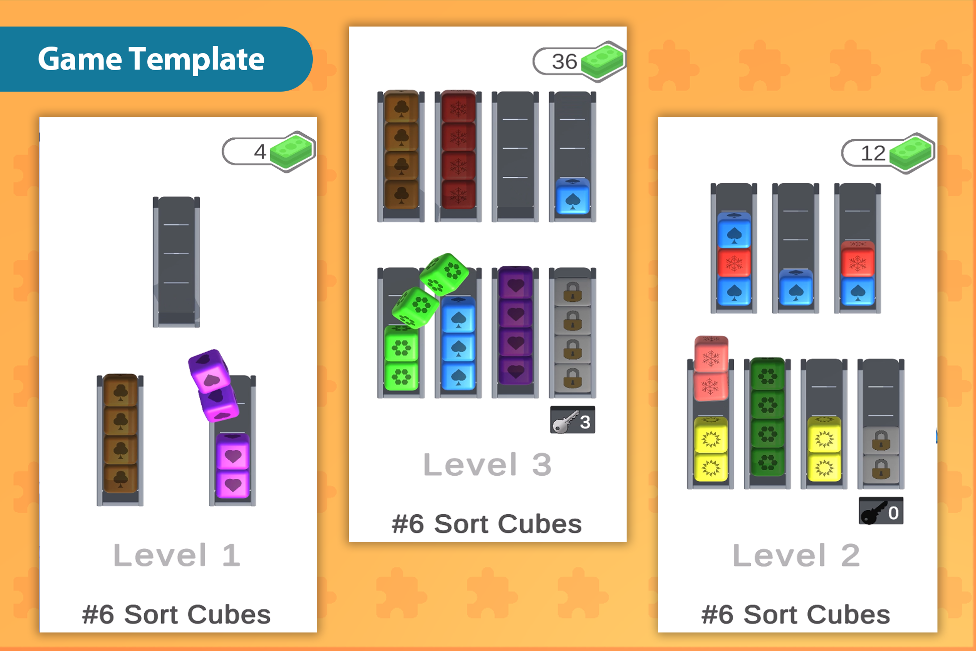 Sort Cubes - HyperCasual Puzzle Game - Unity by Ragendom | CodeCanyon