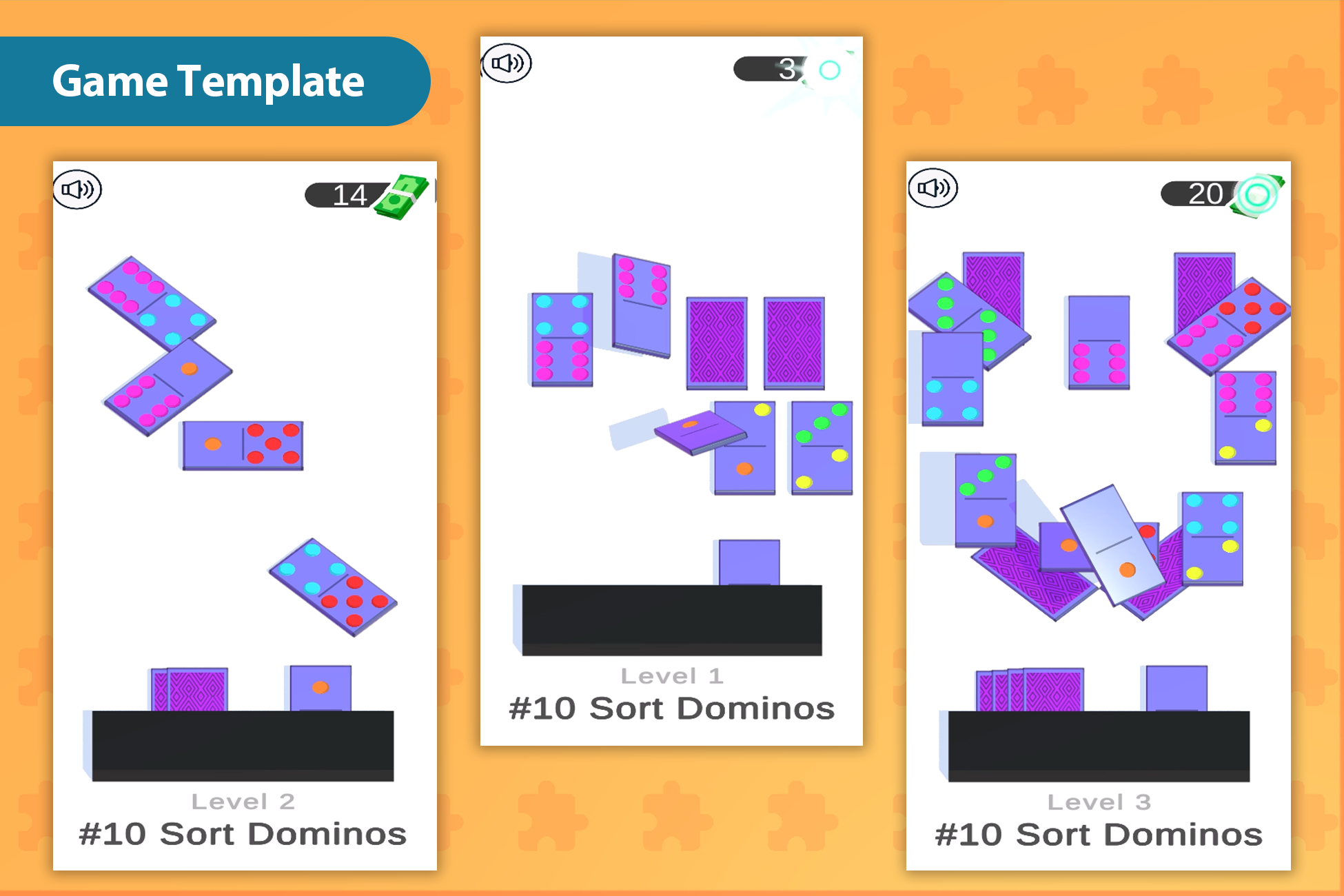 Sort Dominos - HyperCasual Puzzle Game - Unity by Ragendom | CodeCanyon