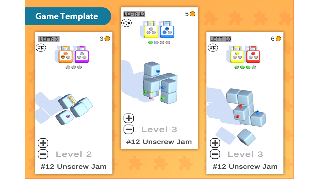 Unscrew Jam - HyperCasual Puzzle Game - Unity by Ragendom | CodeCanyon