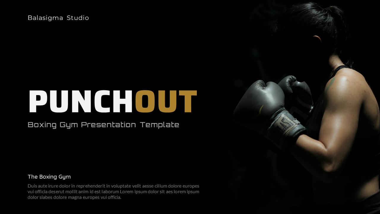Boxing Gym Presentation Google Slides Template, Presentation Templates