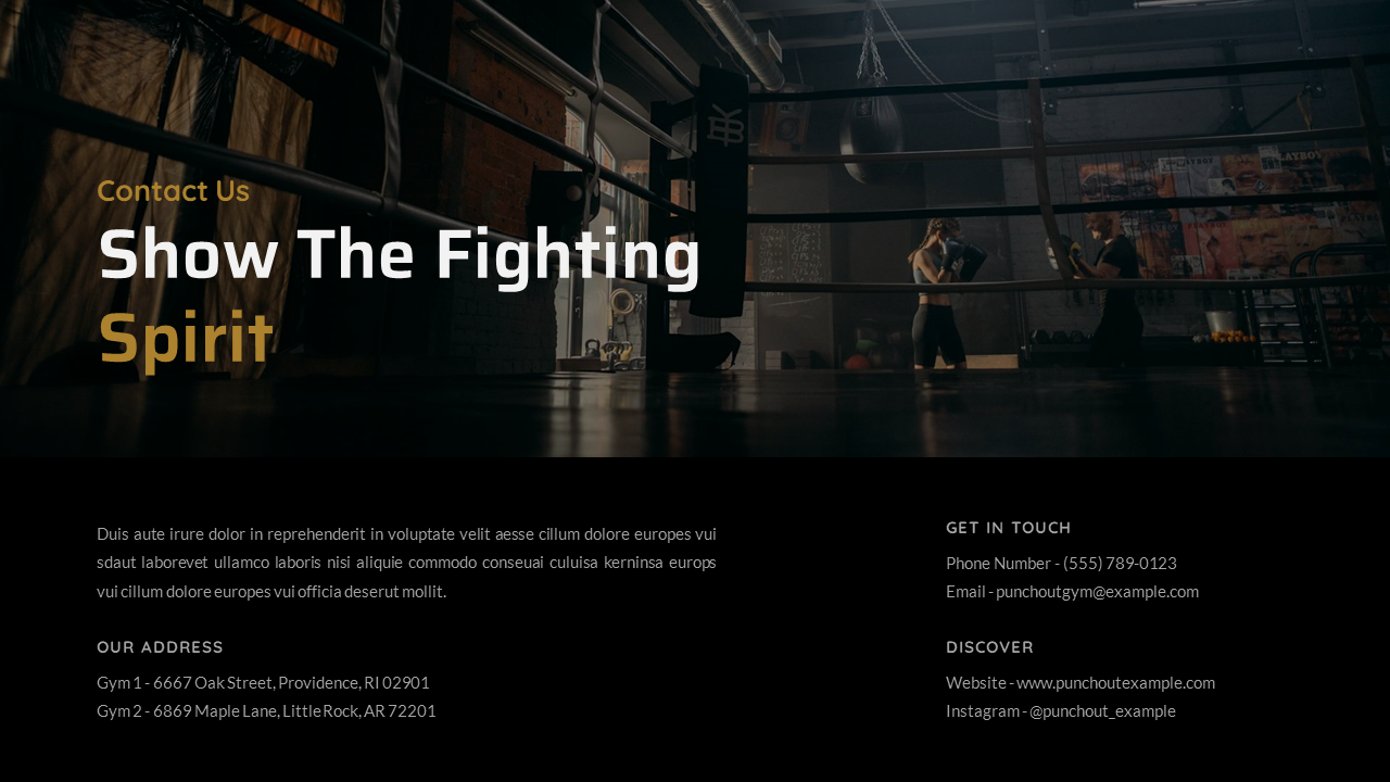 Boxing Gym Presentation Google Slides Template, Presentation Templates