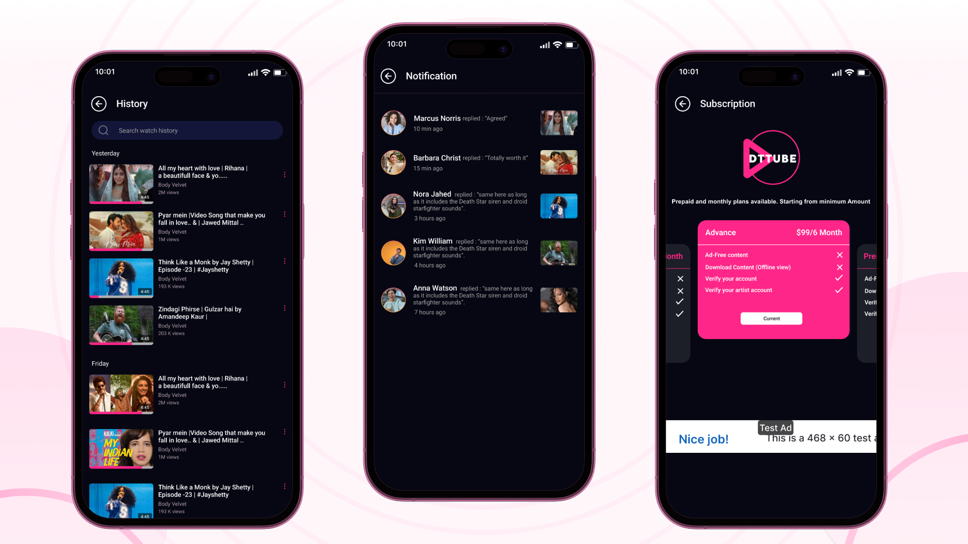 DTTube-Video-Reels-Podcast-Live Streaming Flutter App Android-iOS-Web with Admin Panel YouTube ...