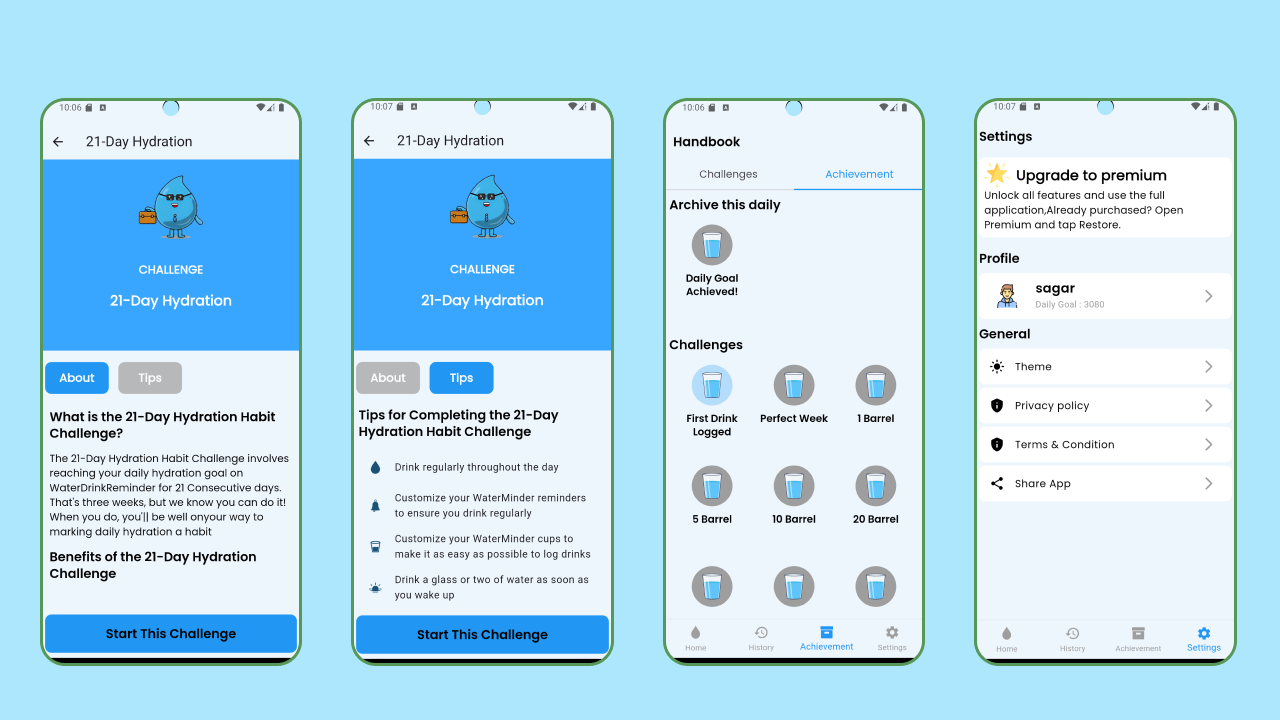 Drinking Water Reminder | Hydration and Water Tracker | Flutter Android ...