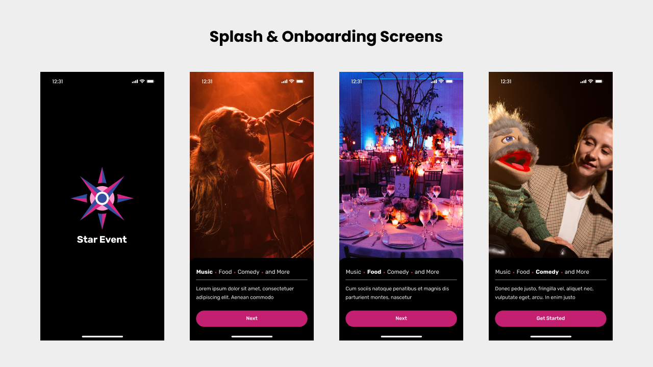 Star Event - Events Booking Mobile App React Native Template by codeforge0