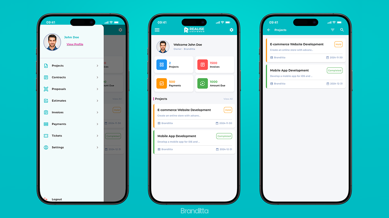 REALISE - RISE CRM Customer Mobile App for Android and IOS | Flutter ...
