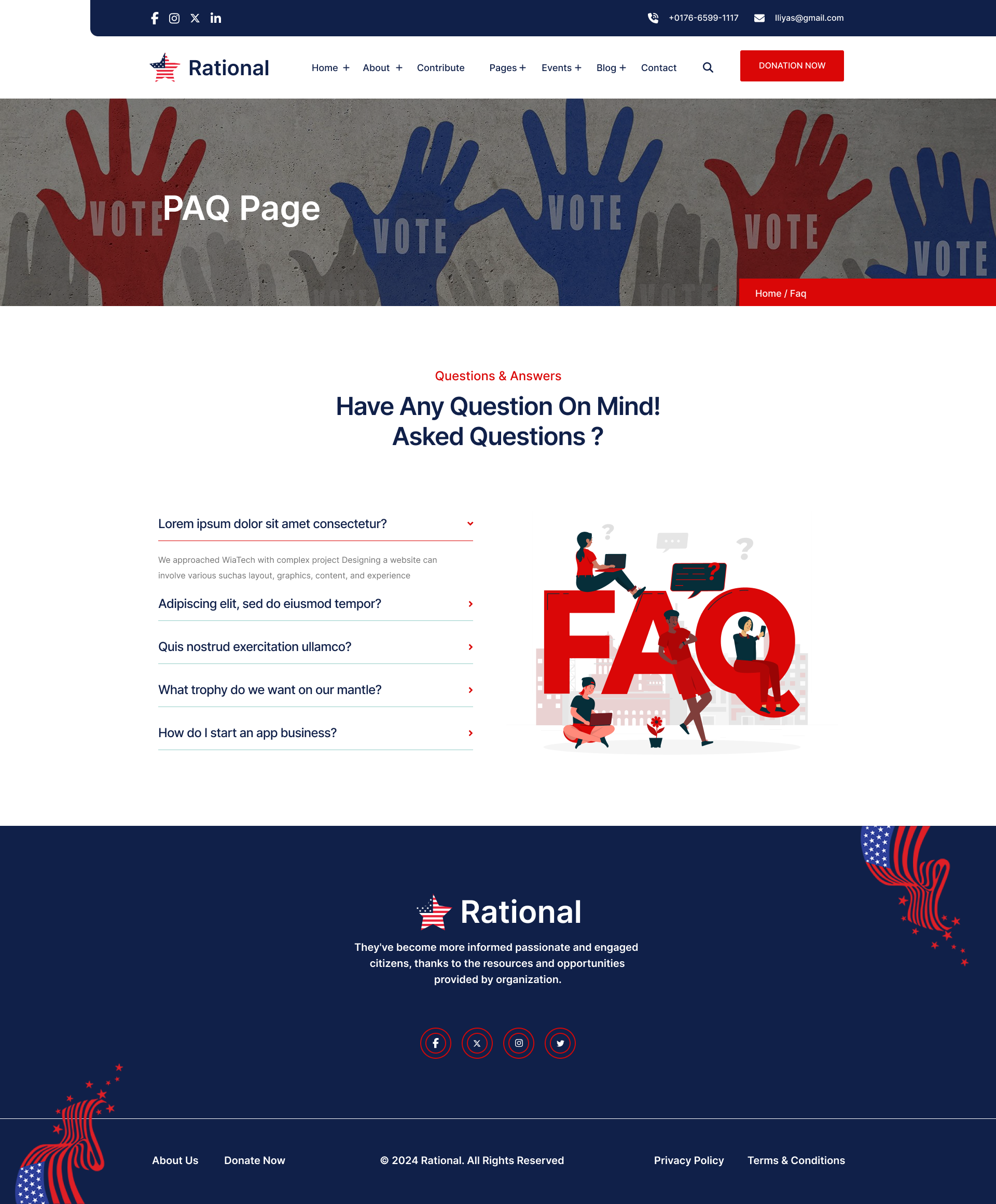 Rational - Political Party Campaign Figma Template by Orbitaps ...