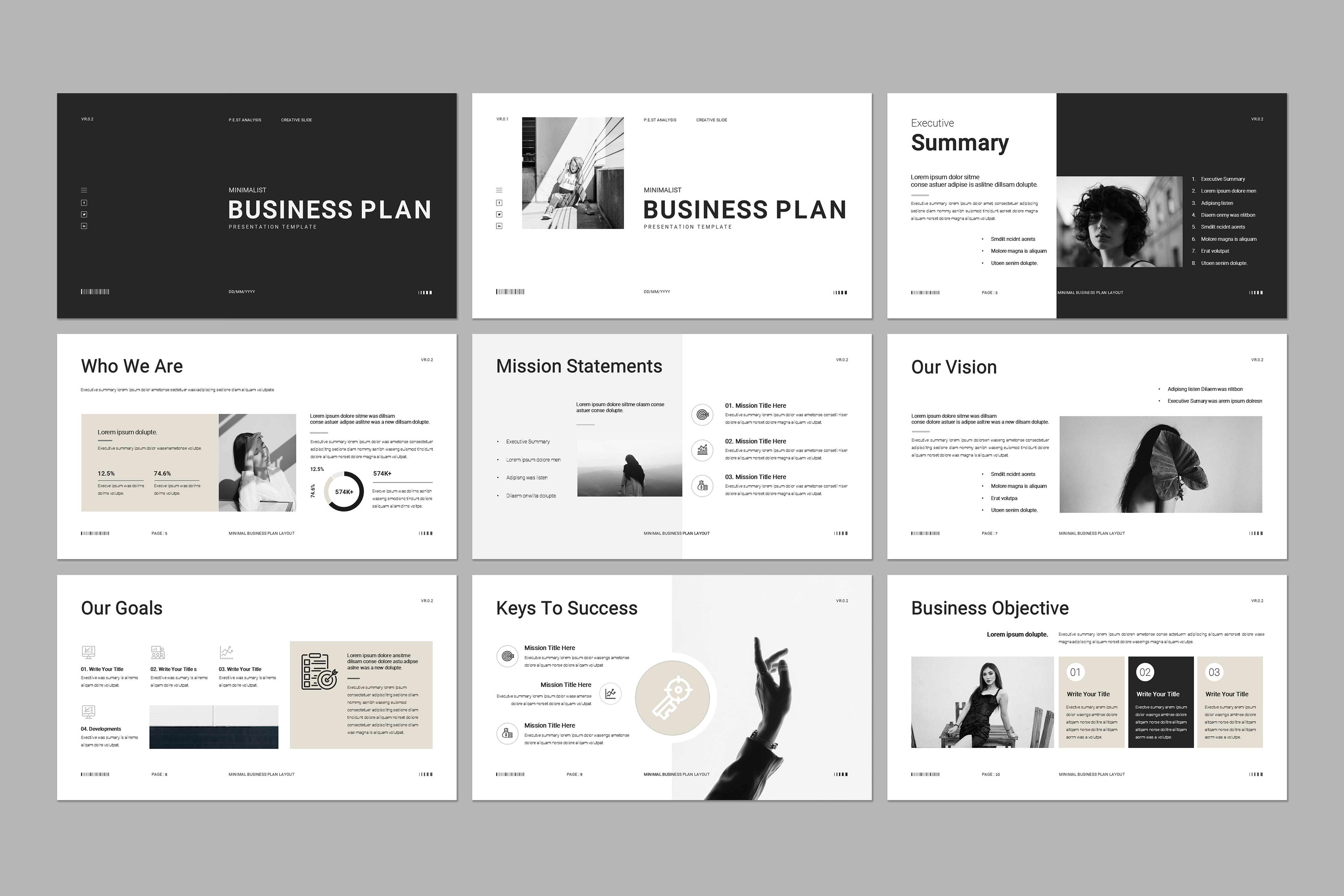 Minimal Business Plan Presentation Template, Presentation Templates