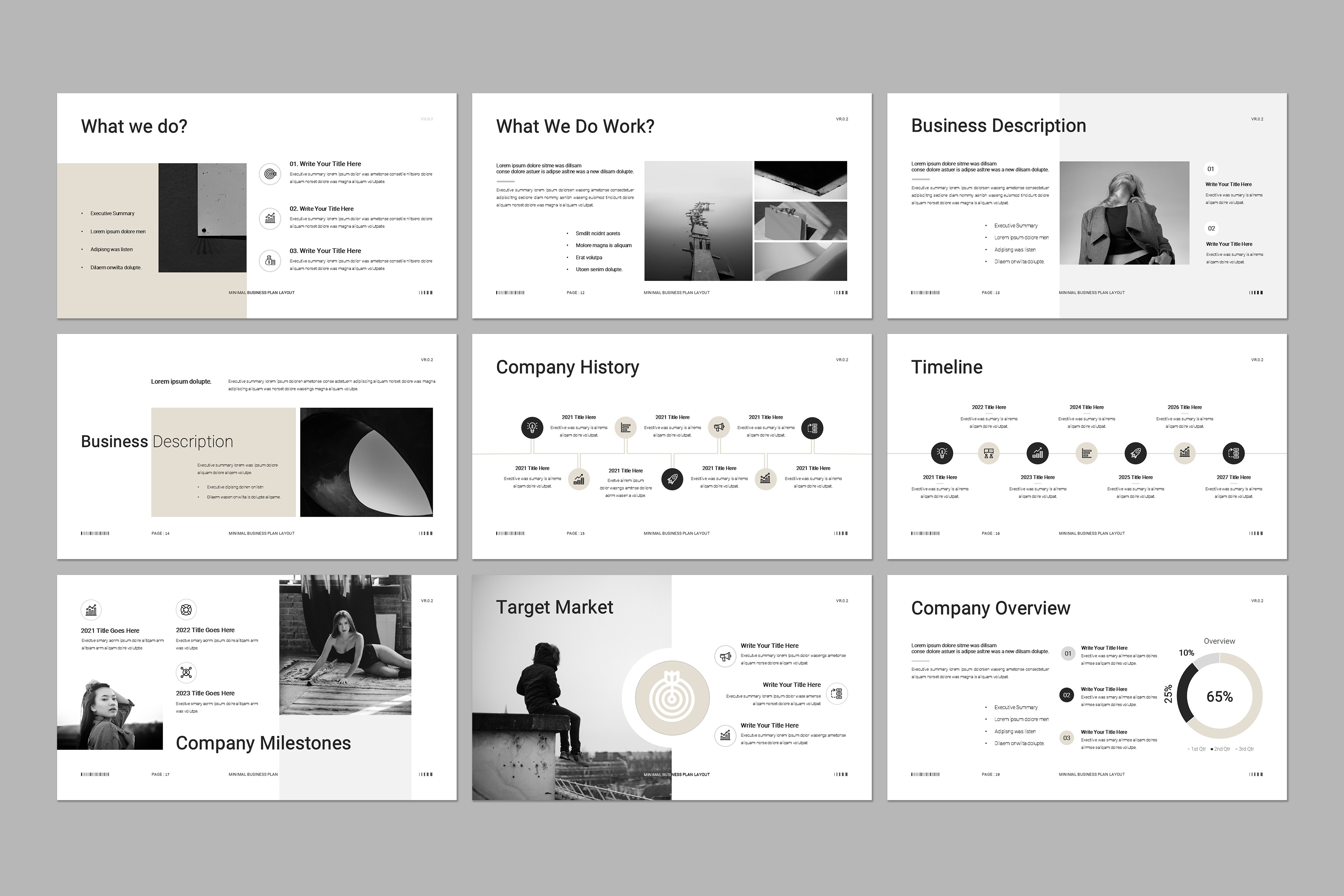 Minimal Business Plan Presentation Template, Presentation Templates