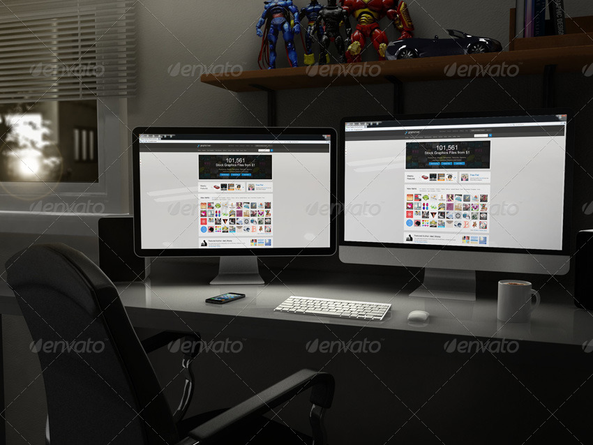 My27" Monitor Screen Mock-Up, Graphics | GraphicRiver