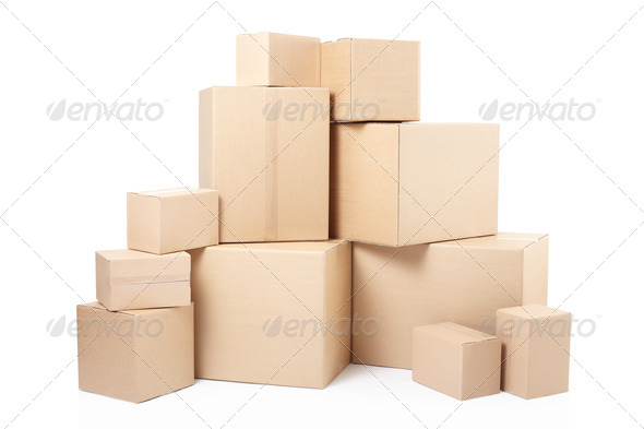 Cardboard boxes stack Stock Photo by andreahast | PhotoDune