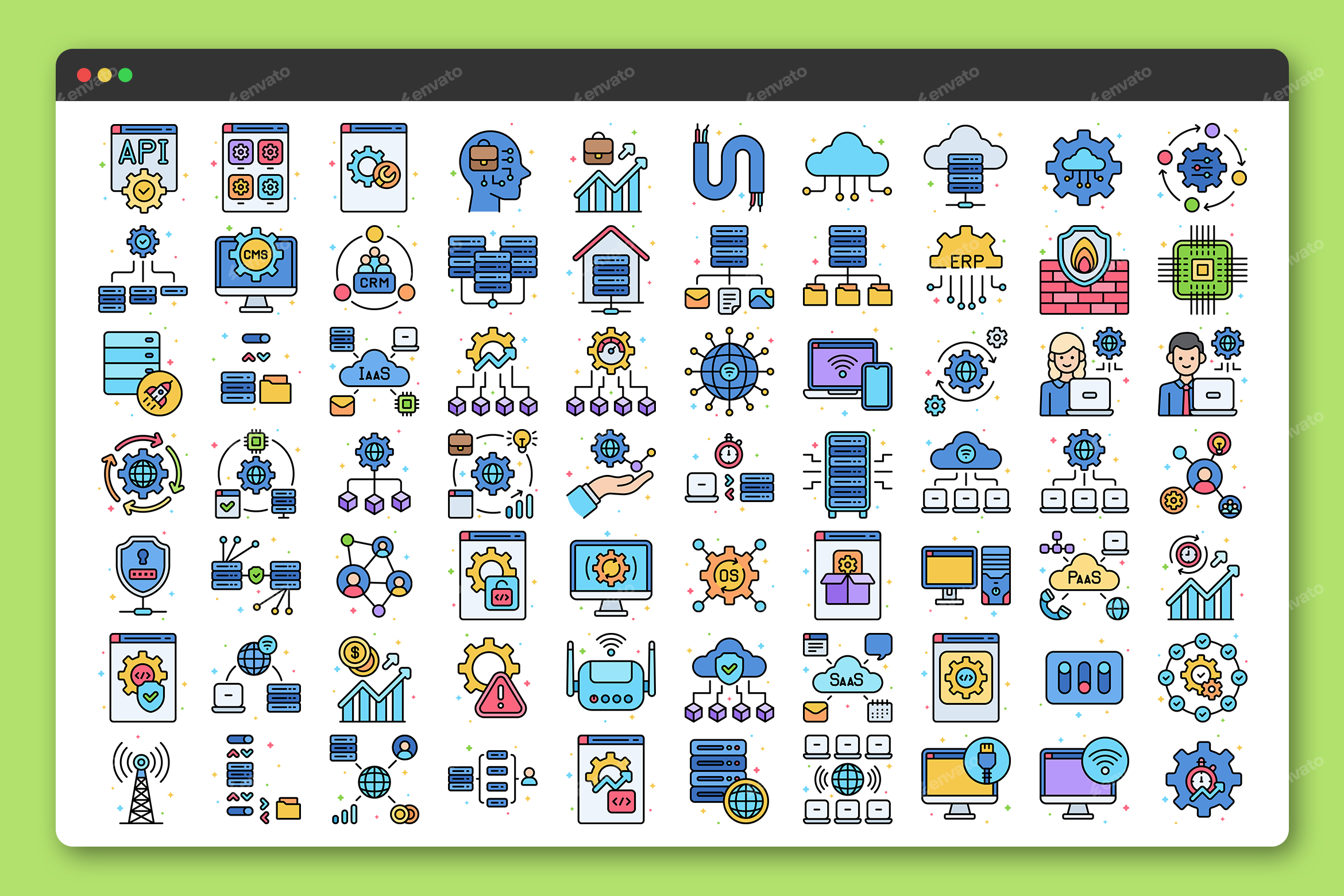 70 IT Framework Icons | Vivid Series, Icons | GraphicRiver
