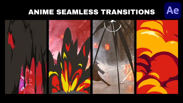 Anime Seamless Vertical Transitions for After Effects, After Effects ...