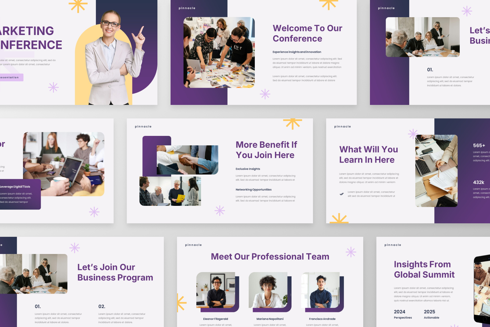 Pinnacle - Conference Google Slide Template, Presentation Templates