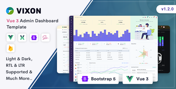 Vixon - Vuejs Admin & Dashboard Template by Themesbrand | ThemeForest