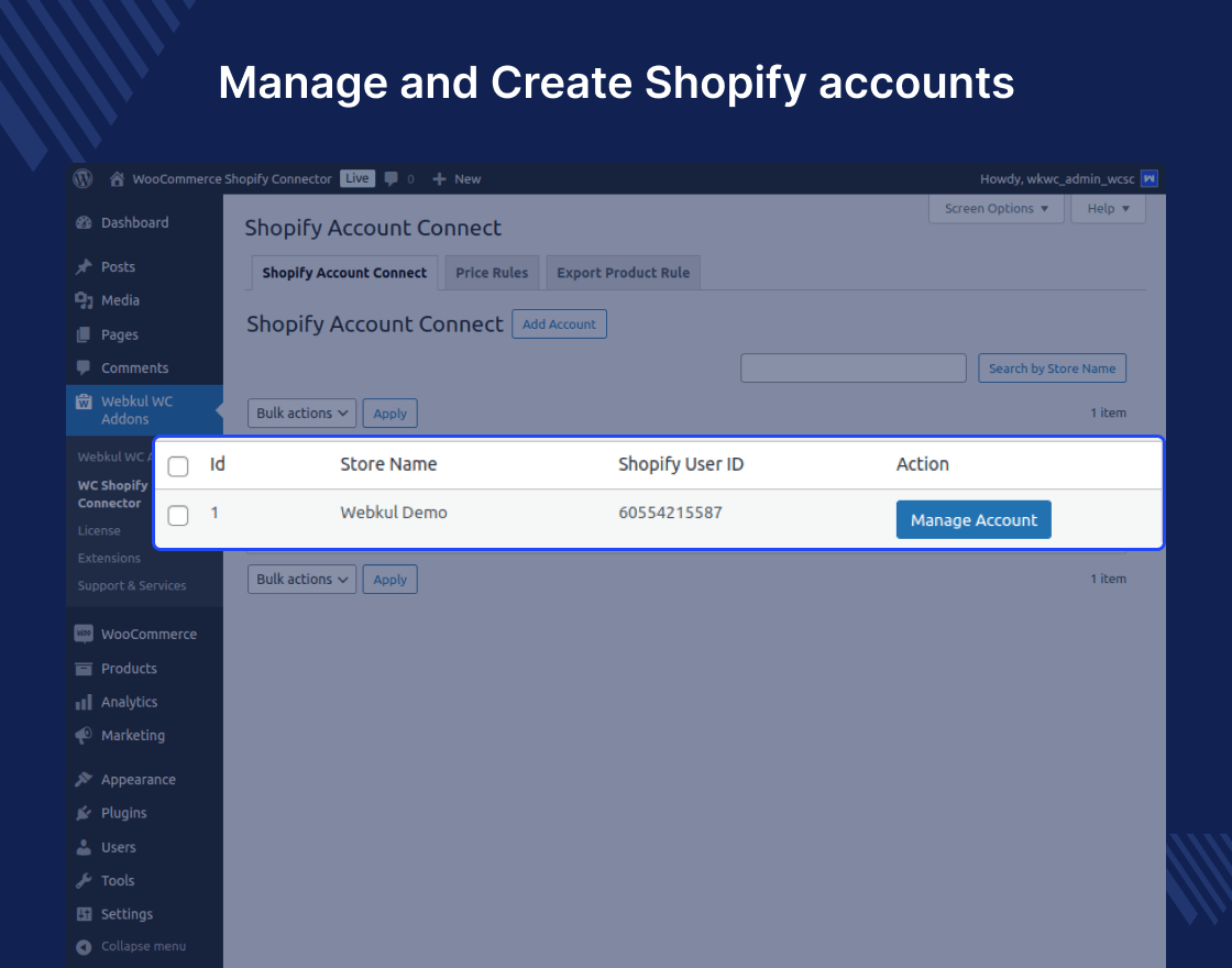Shopify Connector for WooCommerce by Webkul | CodeCanyon