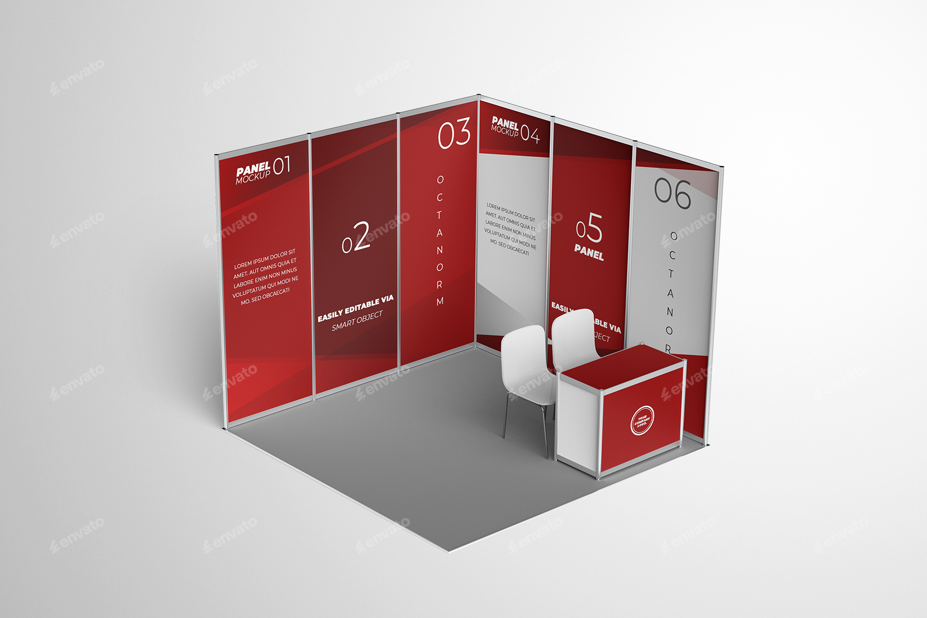 Octanorm Tradeshow Expo Booth Mockup, Graphics | GraphicRiver