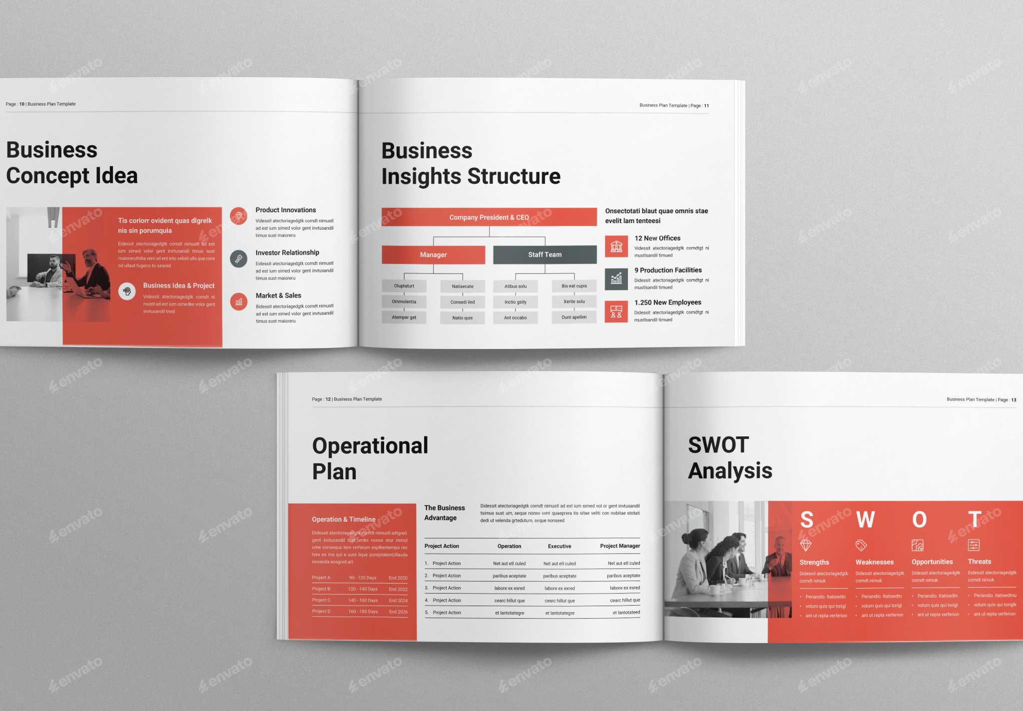 Business Plan Template Landscape, Print Templates | GraphicRiver