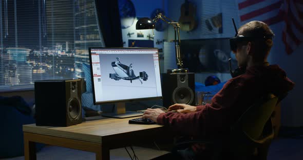 Man Designing Airplane on a Computer, Stock Footage | VideoHive