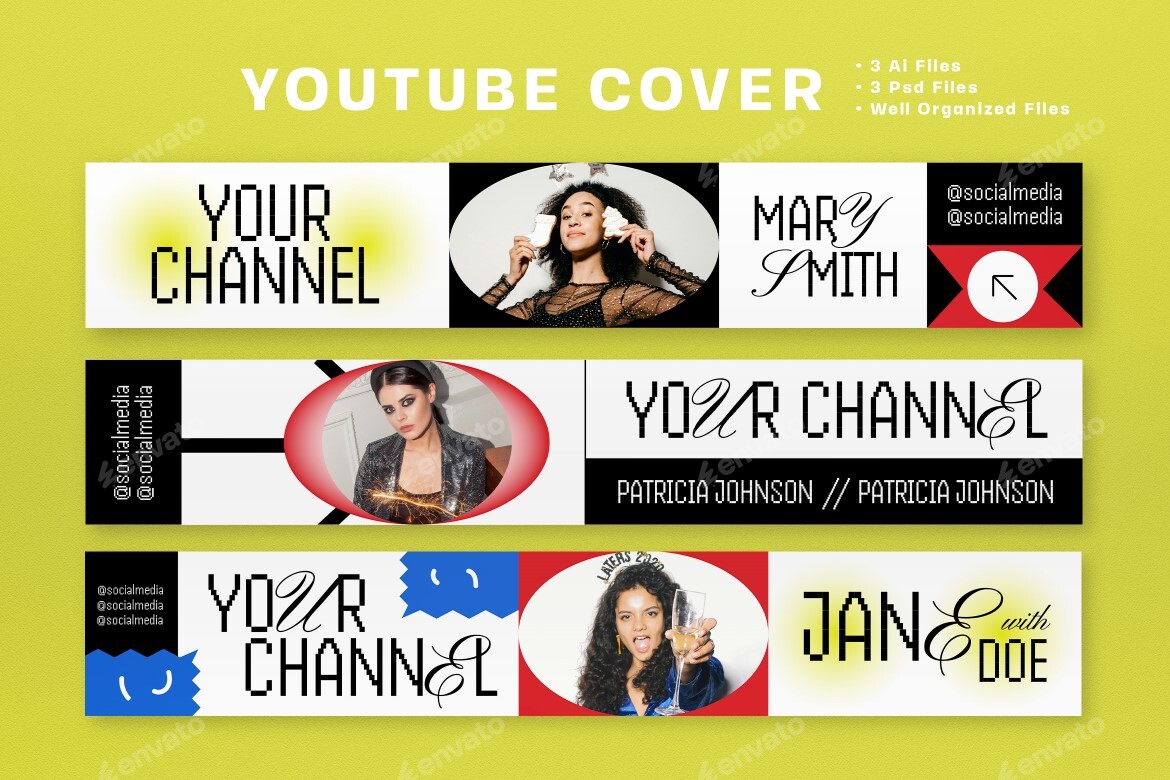 White Minimalist Youtube Banner, Web Elements | GraphicRiver