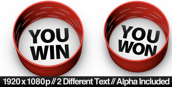 You Win & You Won Bottle Top, Motion Graphics | VideoHive