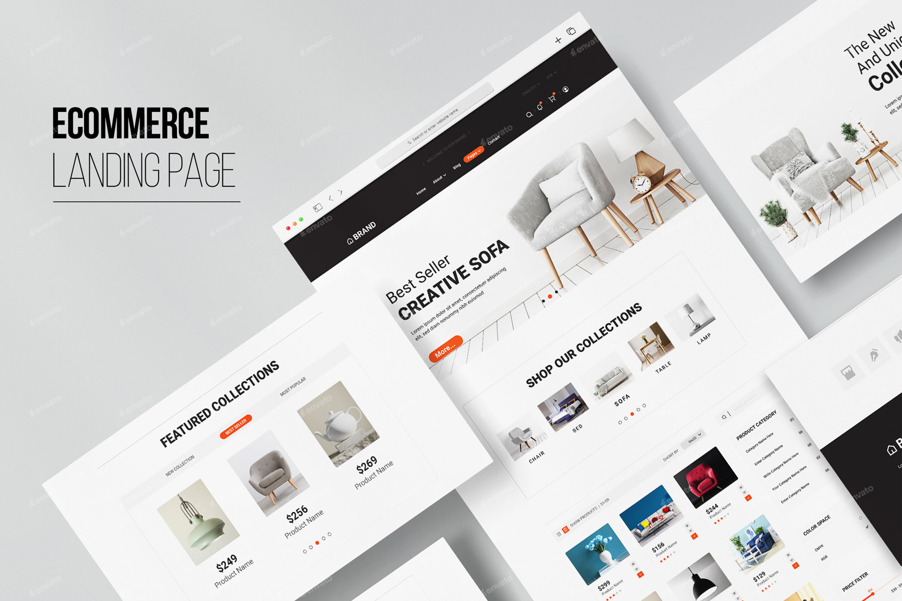 E commerce Website Landing Page, Web Elements | GraphicRiver