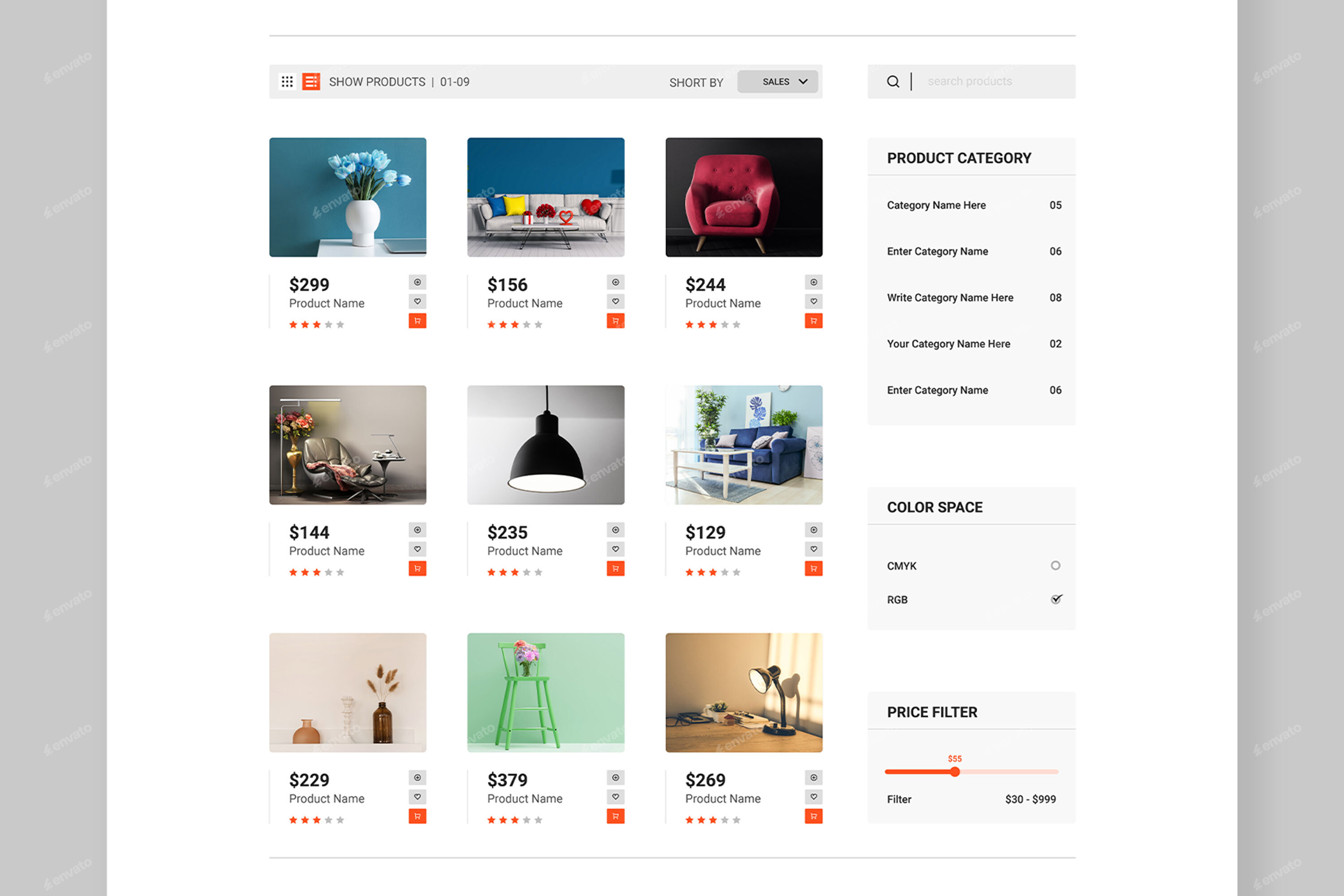 E commerce Website Landing Page, Web Elements | GraphicRiver