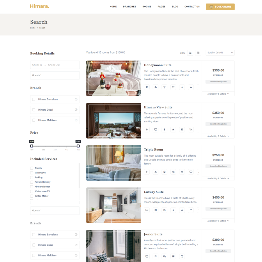 Hotel Theme Himara by Eagle-Themes | ThemeForest