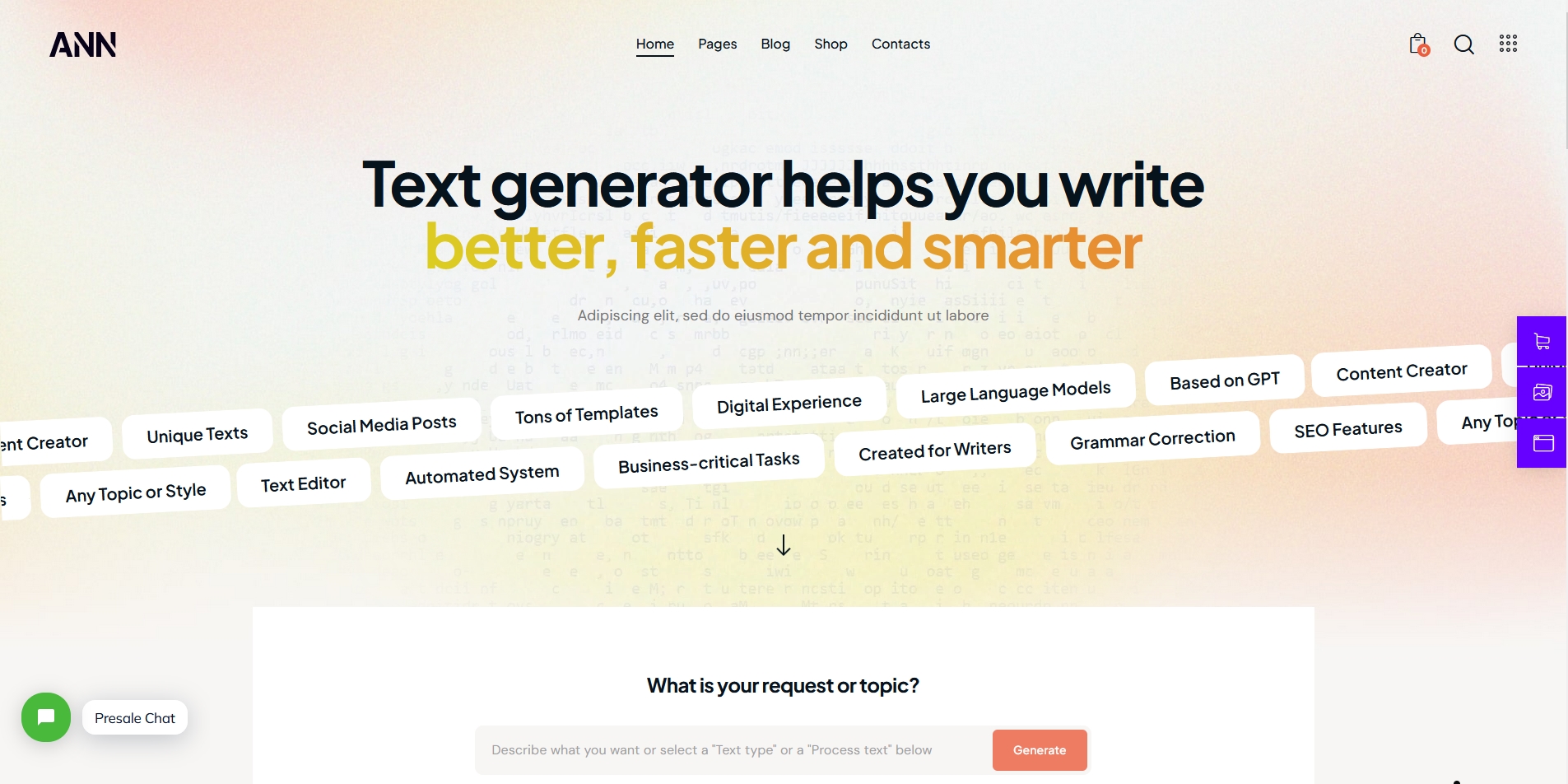 AI ANN - AI Generator OpenAI Elementor WordPress Theme by axiomthemes