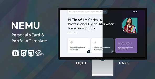 Nemu - Personal vCard/Portfolio Template by FlaTheme | ThemeForest