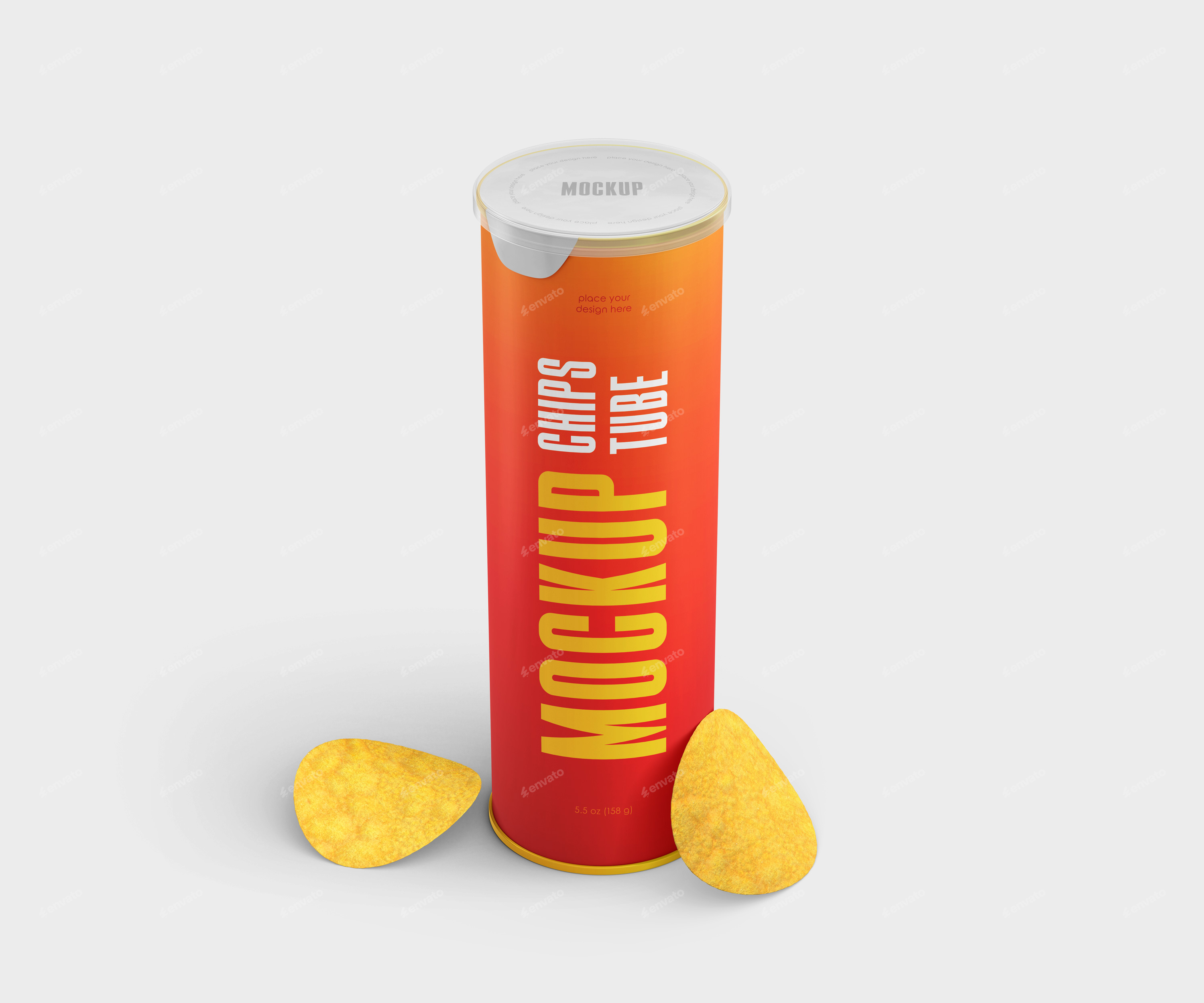 Can of Chips Packaging Mockup Set, Graphics | GraphicRiver
