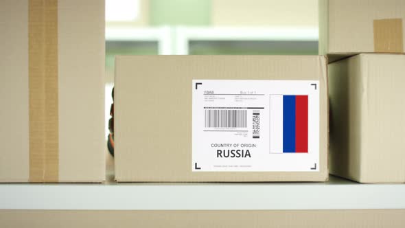 Parcel From Russia in a Postal Service Storage, Stock Footage | VideoHive