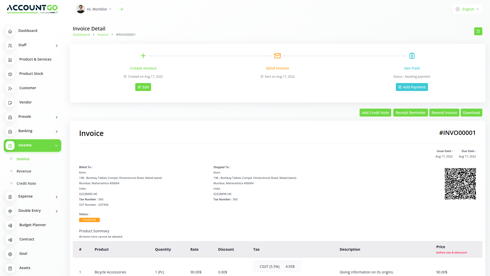 AccountGo - Accounting and Billing Tool by WorkDo | CodeCanyon