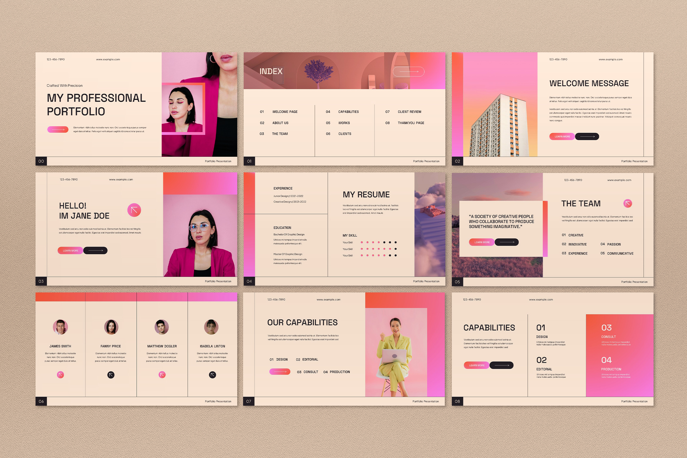 Cream Gradient Company Portfolio PPT, Presentation Templates | GraphicRiver